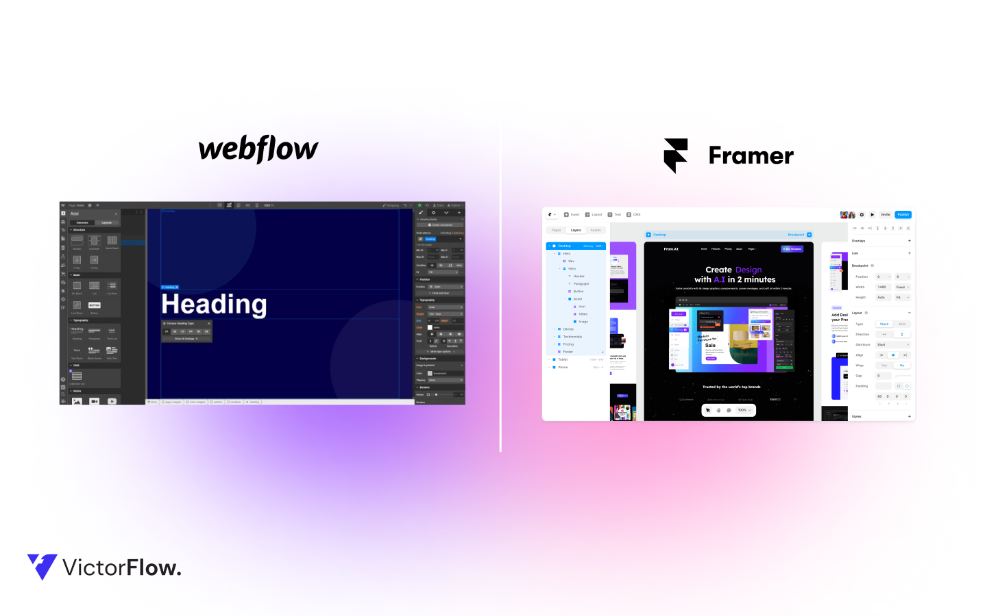 Webflow vs Framer: Main Difference and Which Option to Choose in 2024